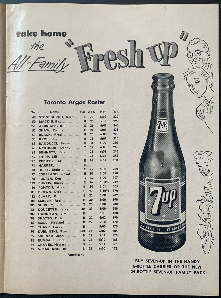 1955 Varsity Stadium Program CFL Football Argonauts Toronto Hamilton T ...
