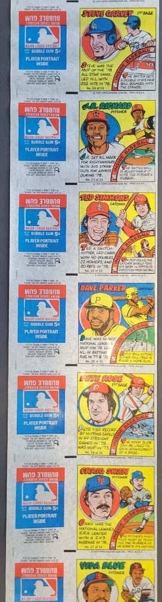 Topps 1979 Major League Baseball Comics Bazooka Test Issue Factory Str ...