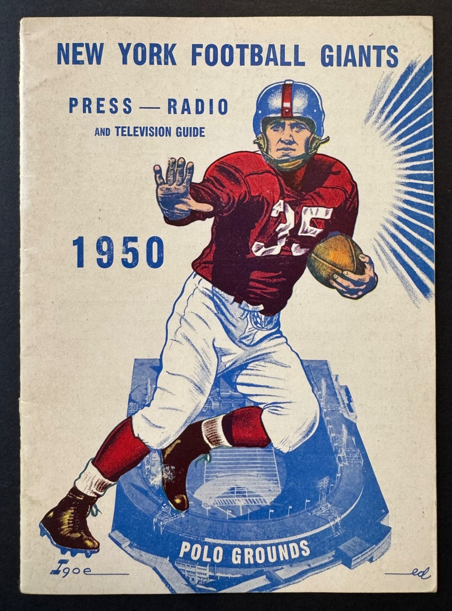 1950 New York Giants Press + Radio + Television Media Guide NFL Footba ...