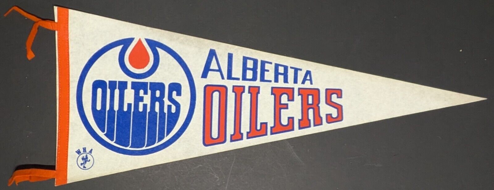 Circa 1972 WHA Alberta Oilers Full Size Pennant World Hocky Associatio ...