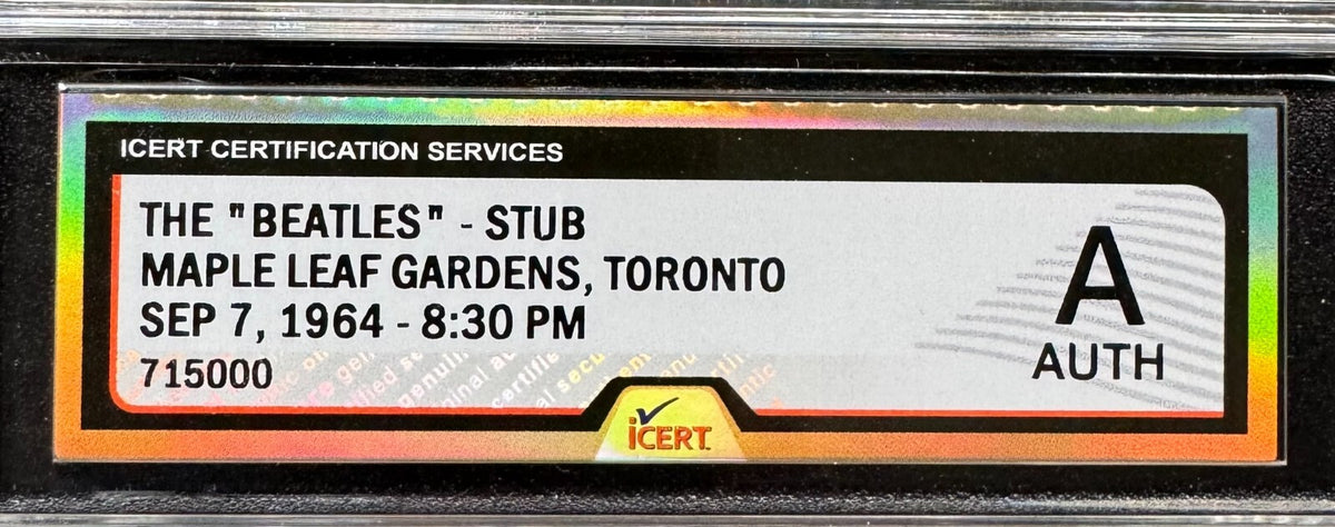 1964 The Beatles Maple Leaf Gardens Ticket Stub iCert A Auth Toronto ...