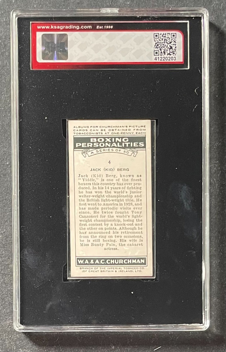 1938 Churchman's Cigarettes #4 Jack Berg Boxing Personalities Card KSA ...