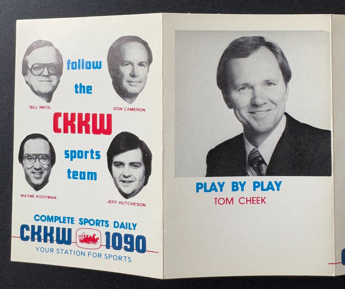 1982 Toronto Blue Jays Pocket Schedule With Tom Cheek Photo MLB Baseba ...