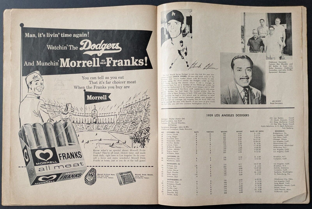 1959 World Series Program Chicago White Sox Los Angeles Dodgers Baseba ...