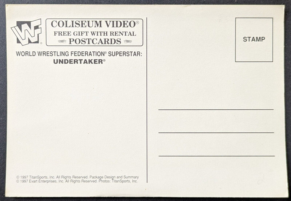 1997 World Wrestling Federation The Undertaker Unused Postcard WWF ...