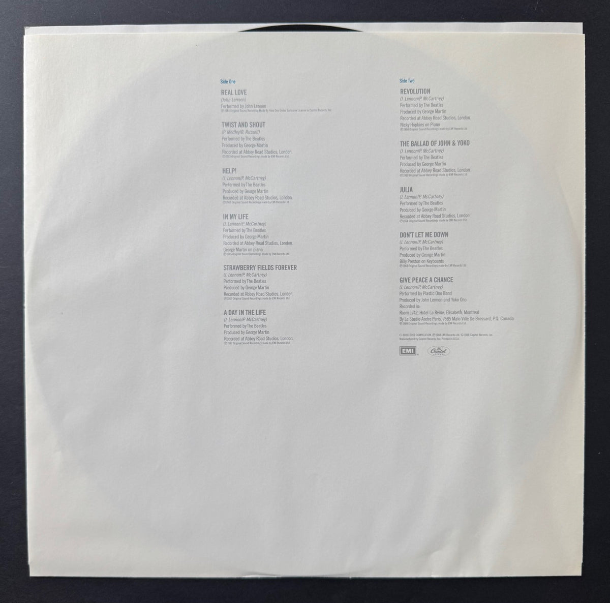 1988 John Lennon Imagine Original Soundtrack Double LP Beatles Music ...