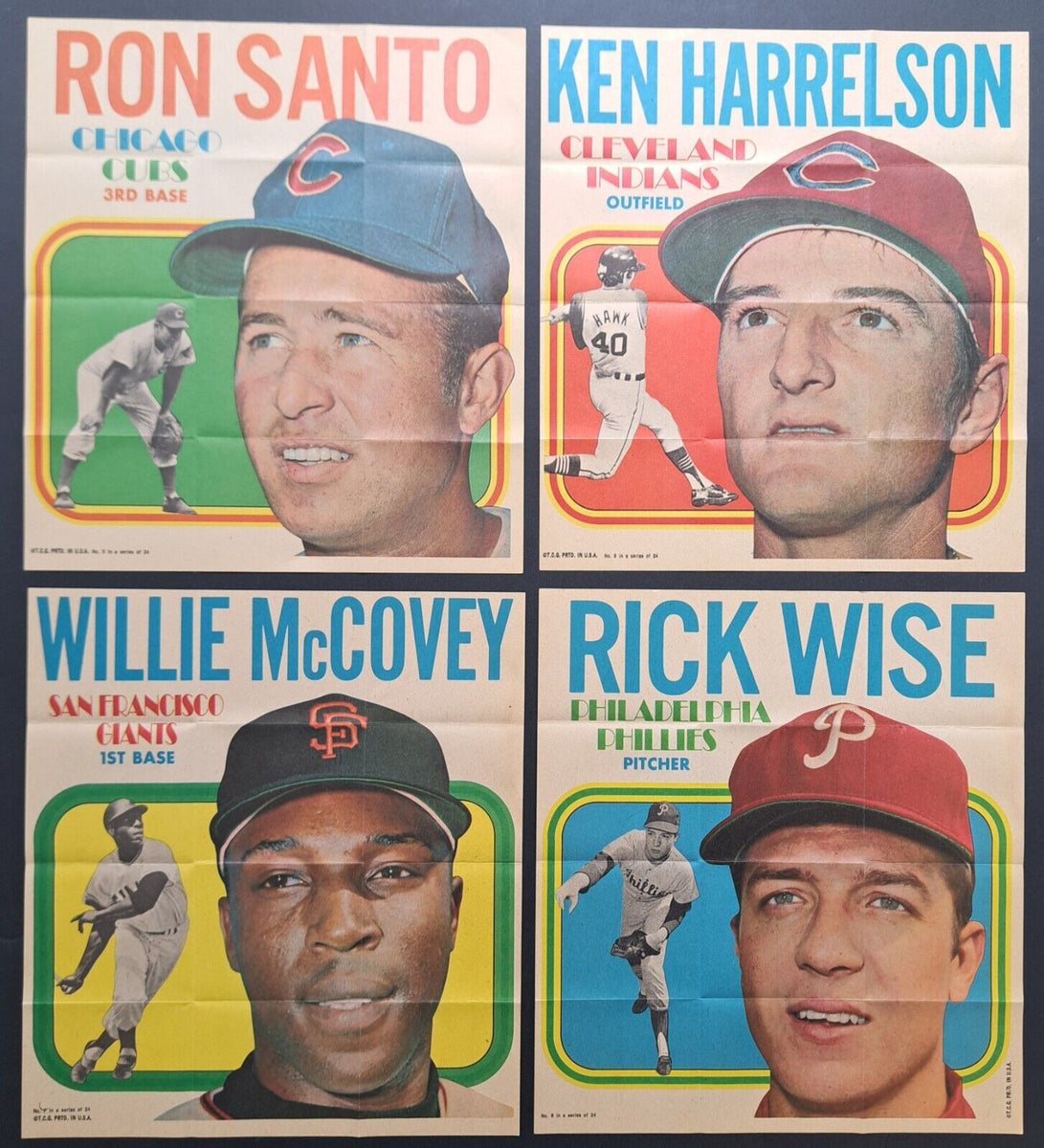 1970 Full Set of 24 Topps Baseball Posters Roberto Clemente MLB Baseba ...