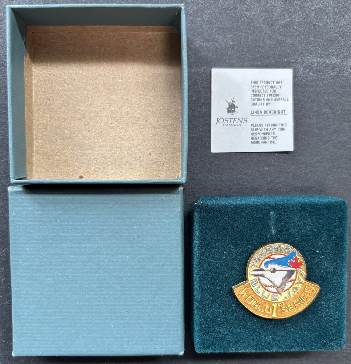 1992 Toronto Blue Jays World Series Press Pin Original Jostens Box MLB ...