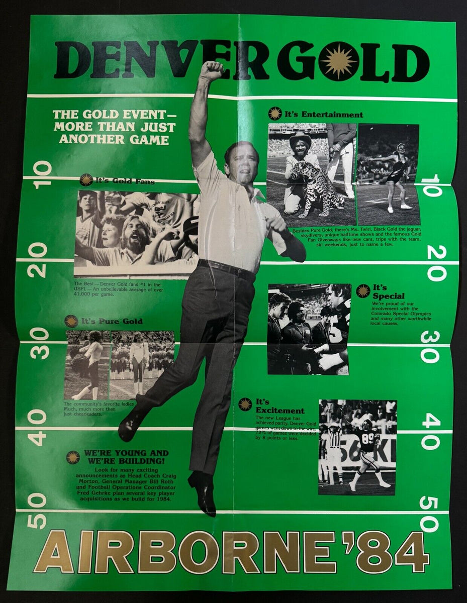 United States Football League Denver Gold Promotional Poster USFL ...