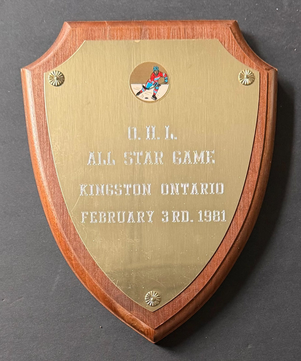 1981 Ontario Hockey League All-Star Game Plaque OHL Kingston Ontario A ...