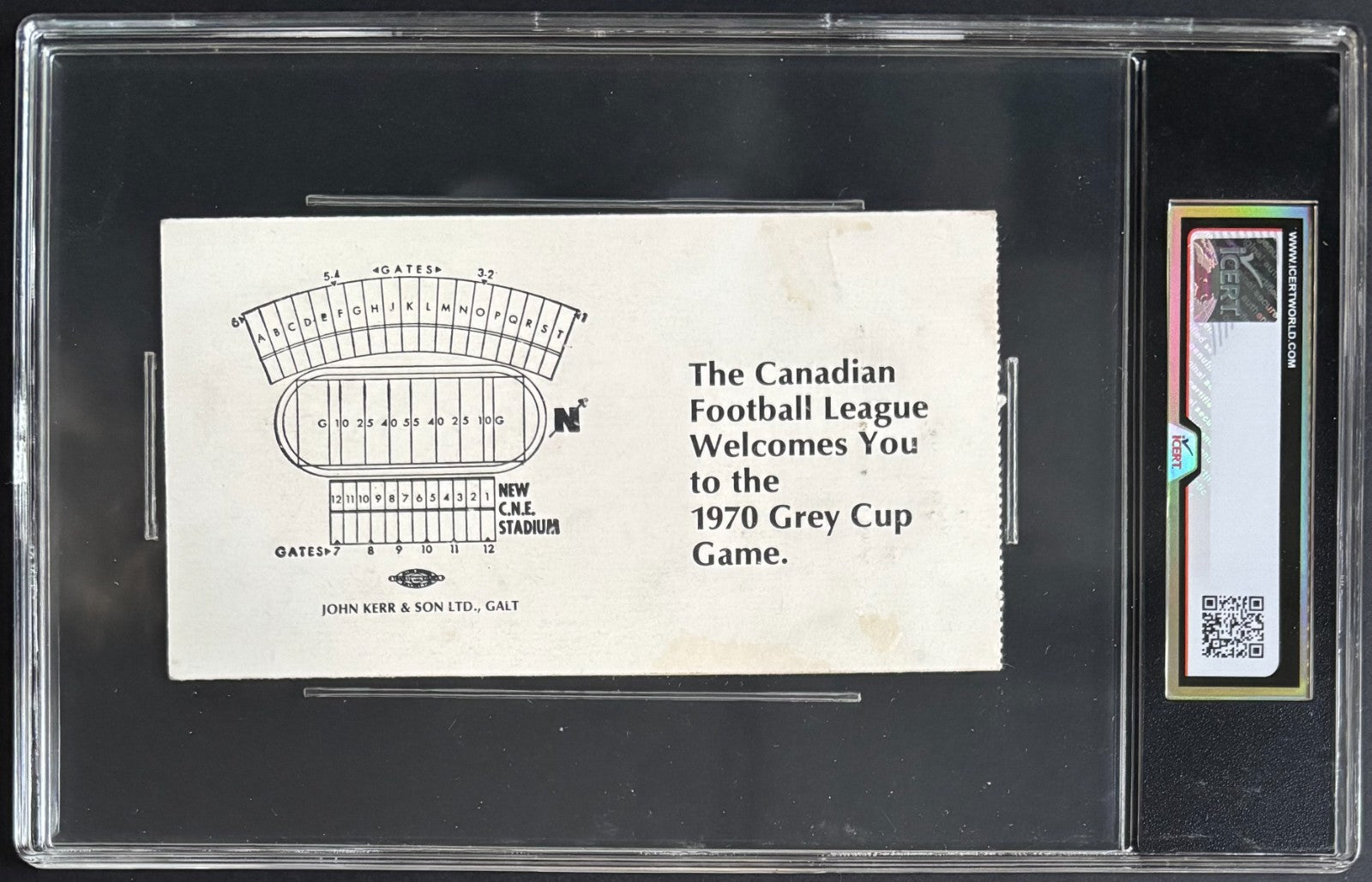 1970 CFL Football Grey Cup Ticket Stub iCert 5 EX Stampeders Alouettes ...
