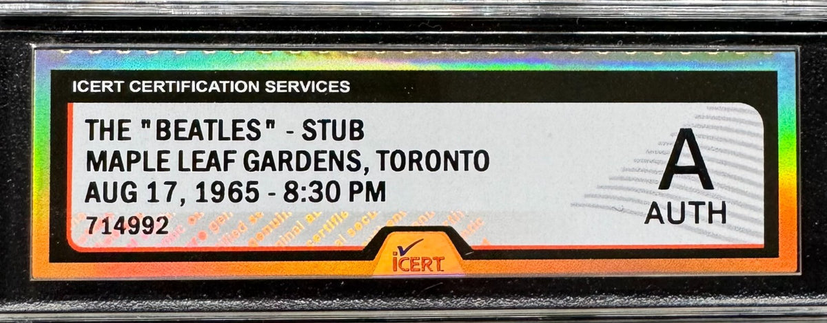 1965 The Beatles Maple Leaf Gardens Ticket Stub iCert A Auth Toronto ...