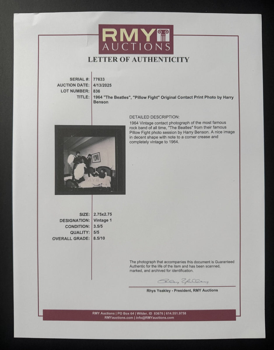 The Beatles Type 1 Contact Photo LOA McCartney Starr Lennon Harrison B ...