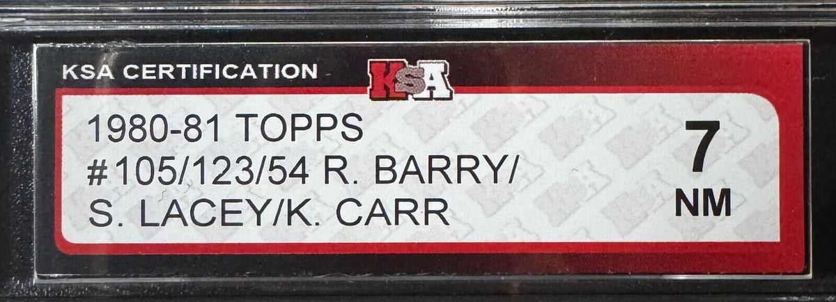 1980-81 Topps #105/123/54 R. Barry/S. Lacey/K. Carr Card KSA 7 NM NBA ...