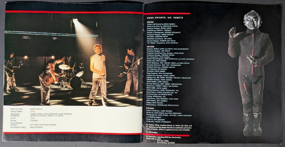 1983 Styx Tour Program Kilroy Was Here Concert Dennis DeYoung Music Ro ...