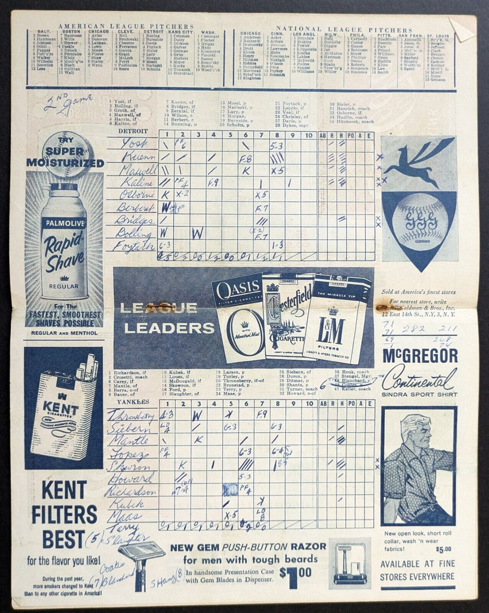 1959 Yankee Stadium Program Detroit Tigers NY Yankees Mickey Mantle ML ...