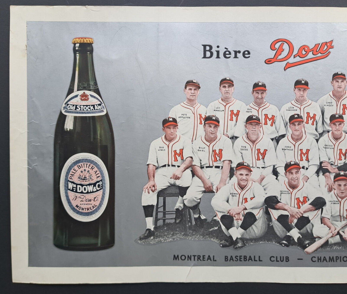 1935 Montreal Royals Dow Beer International League Team Photo Vintage ...