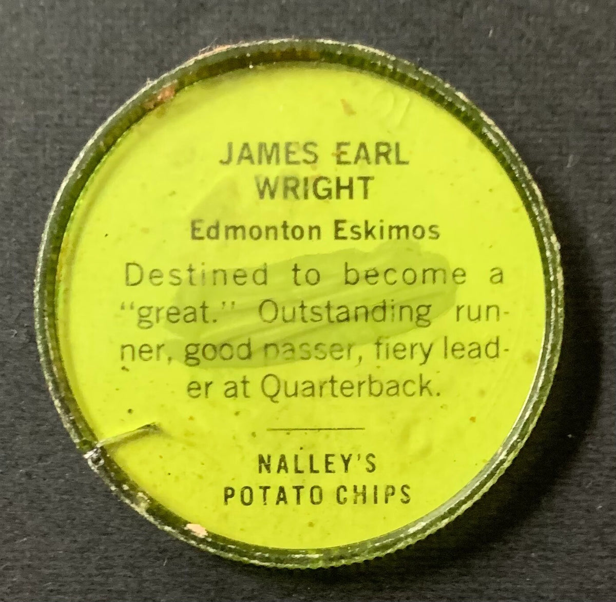 1963 Nalleys CFL Coin #111 James Earl Wright Edmonton Eskimos Nalley's ...