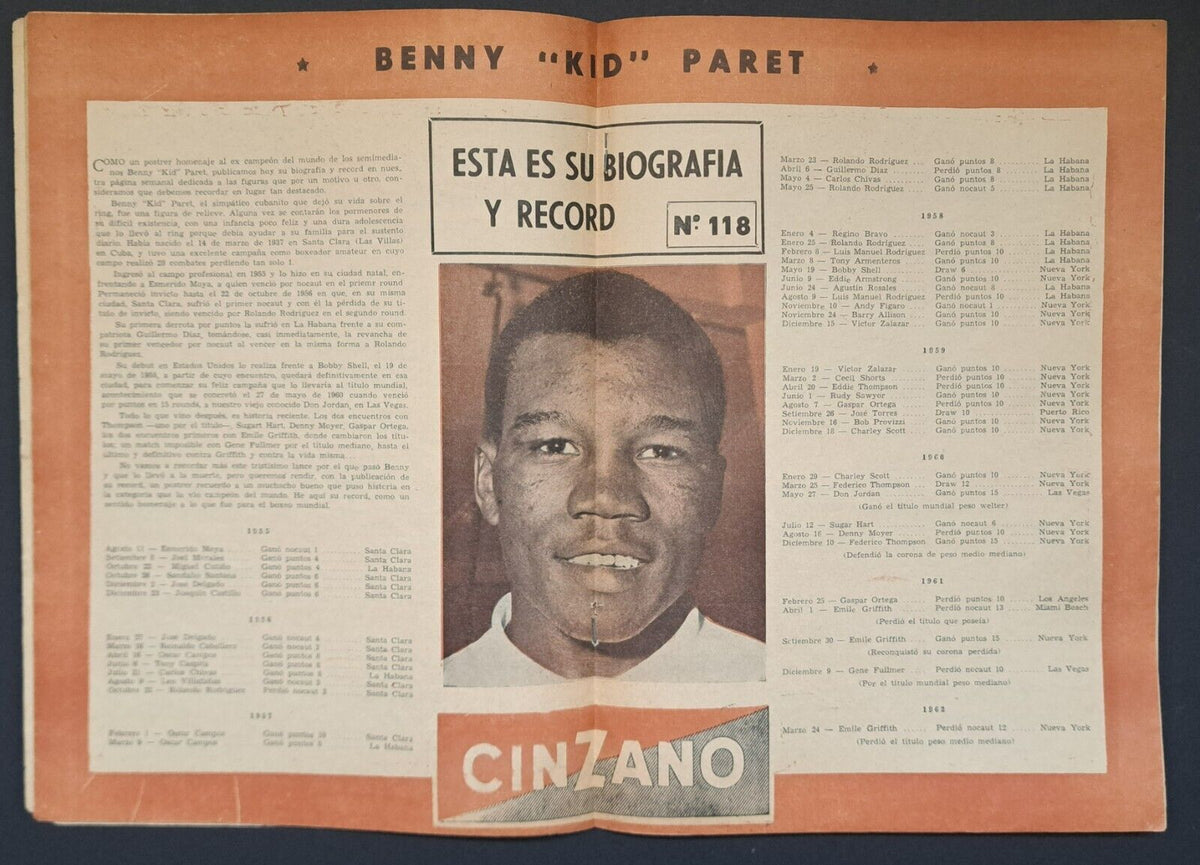 1962 KO Mundial Spanish Boxing Magazine Emil Griffith Cover Complete V ...