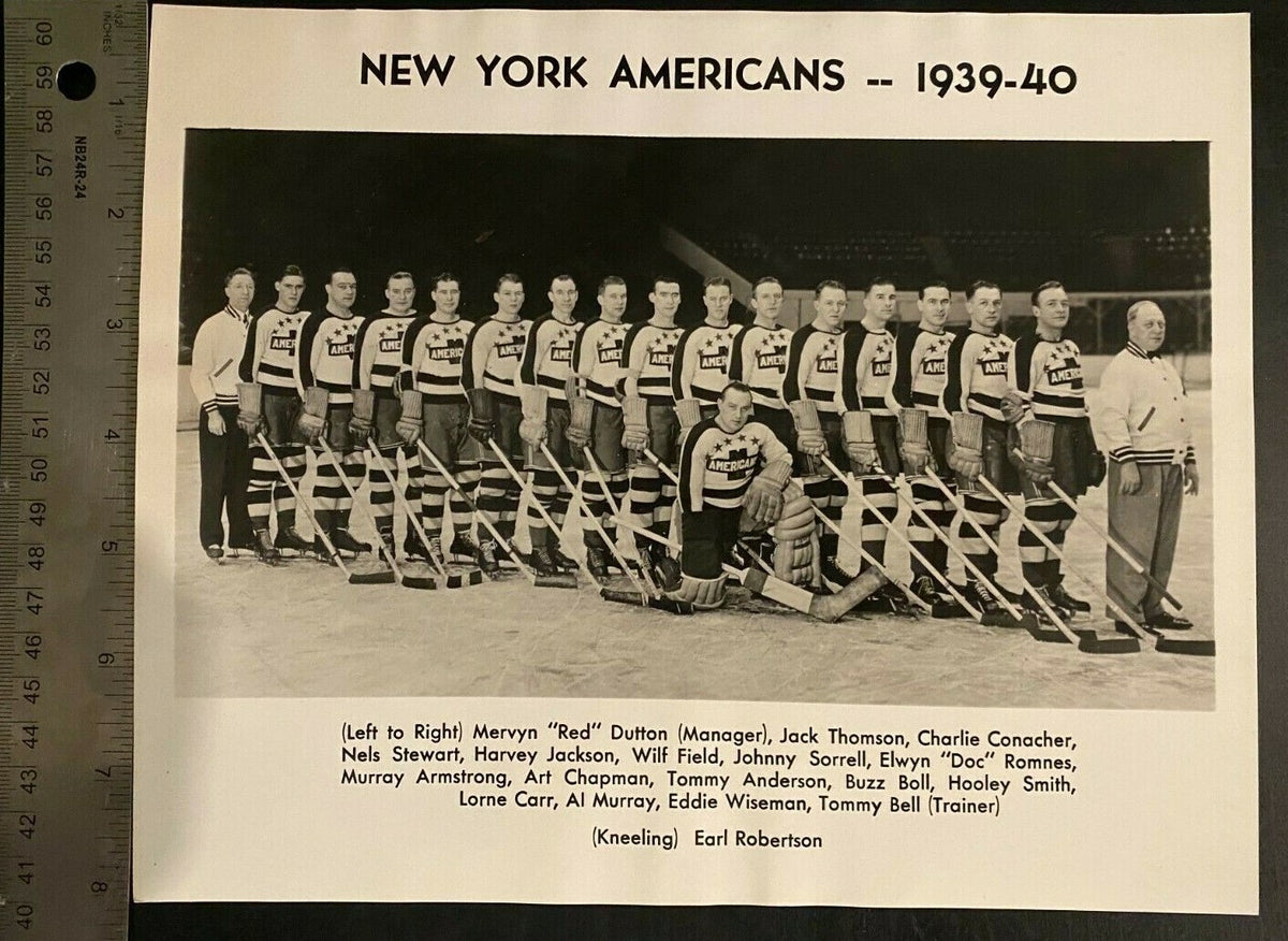 1939 NHL Hockey Team Photo New York Americans Rare Vintage Conacher Ne ...