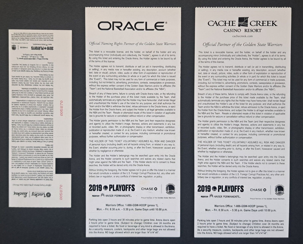 2018/2019 NBA Champions Toronto Raptors Season Ticket Set Original Bas ...