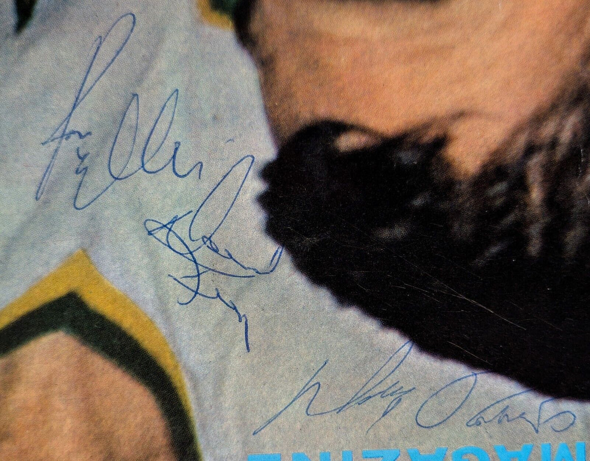 1968-69 Toronto Maple Leafs NHL Hockey Program Cover Signed x7 Tim Hor ...