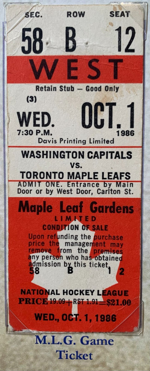 1986 Toronto Maple Leafs Historic Timeline Print + Ticket NHL Hockey S ...