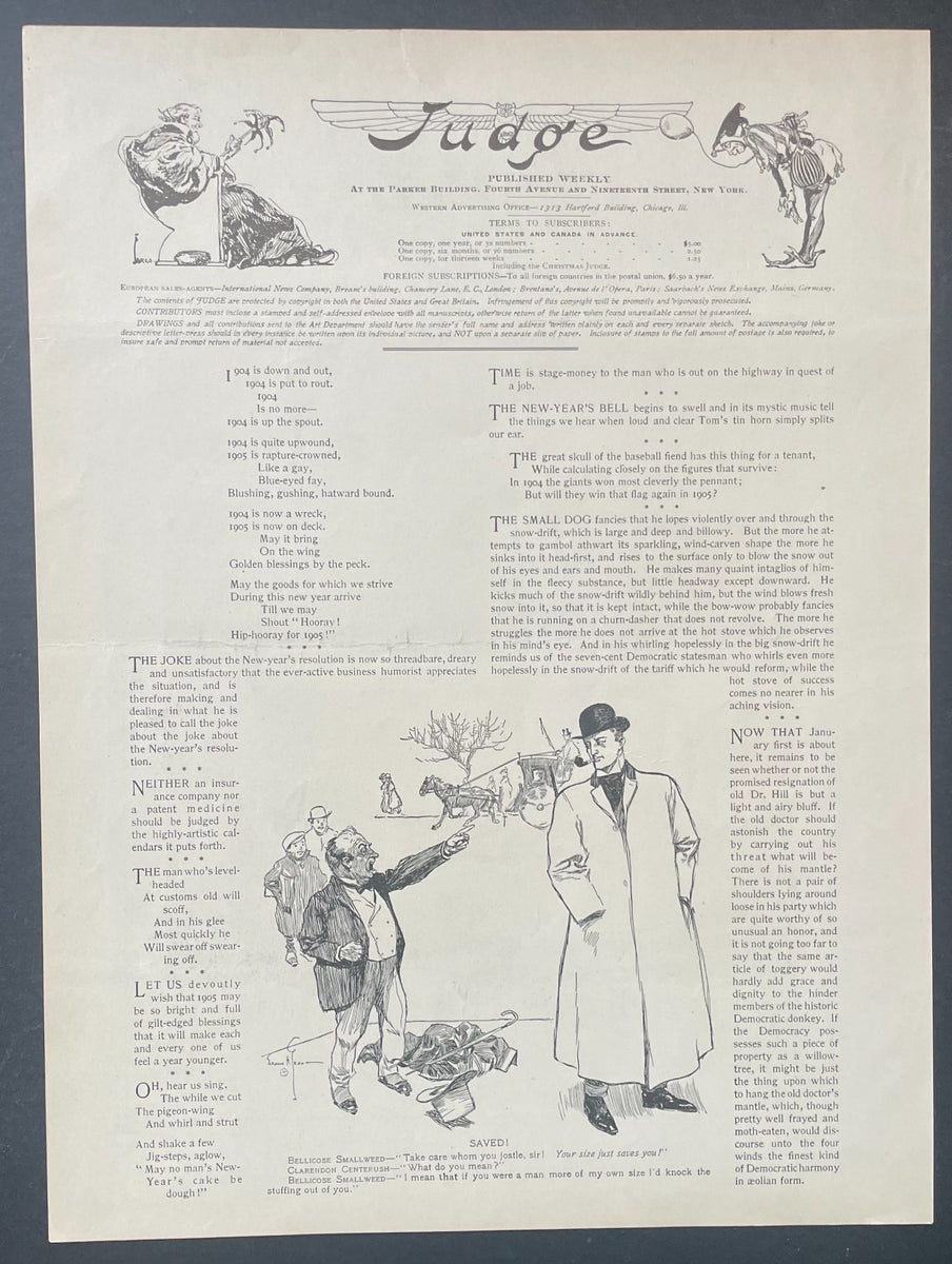 1904 Judge Magazine Boxing Cover Las Vegas Boxing Hall Of Fame Down An ...
