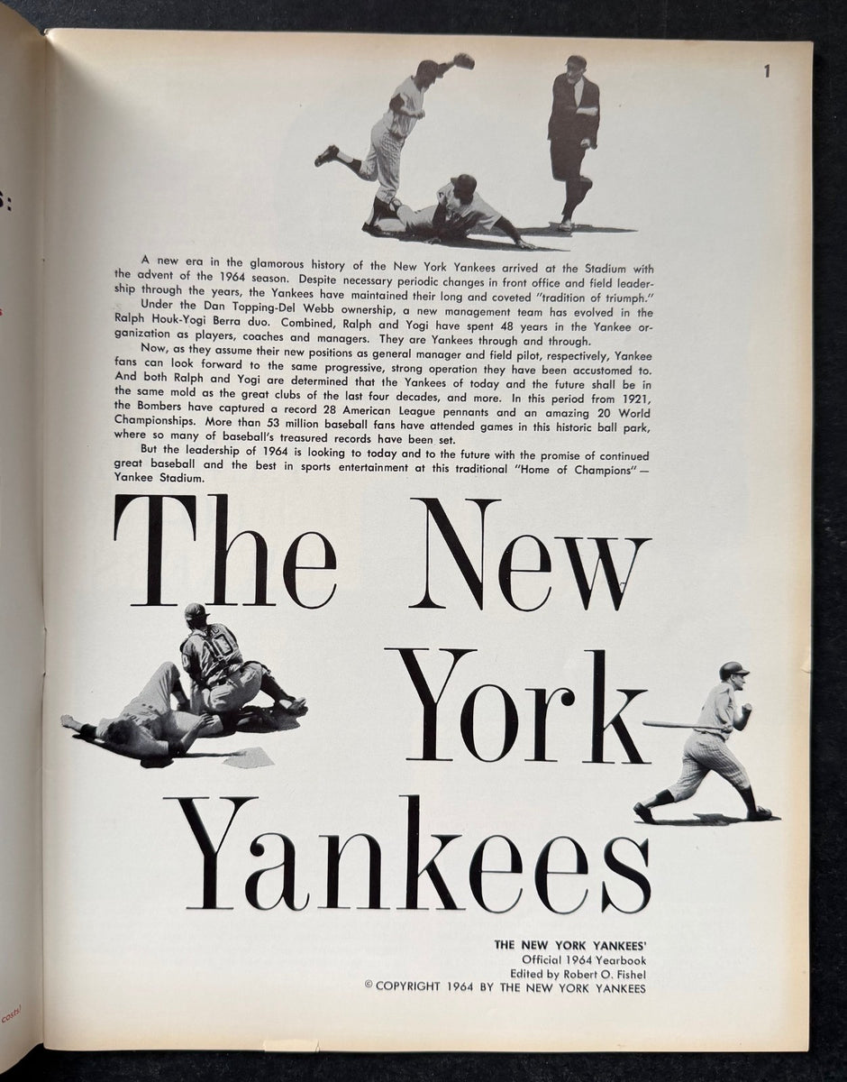 1964 New York Yankees MLB Baseball Yearbook Souvenir Of Yankee Stadium ...