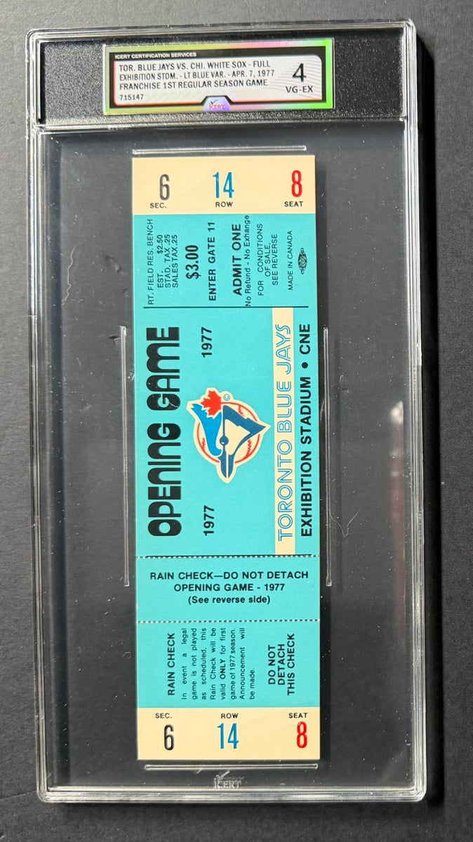 1977 Toronto Blue Jays First Franchise Game Full Light Blue Ticket iCe ...