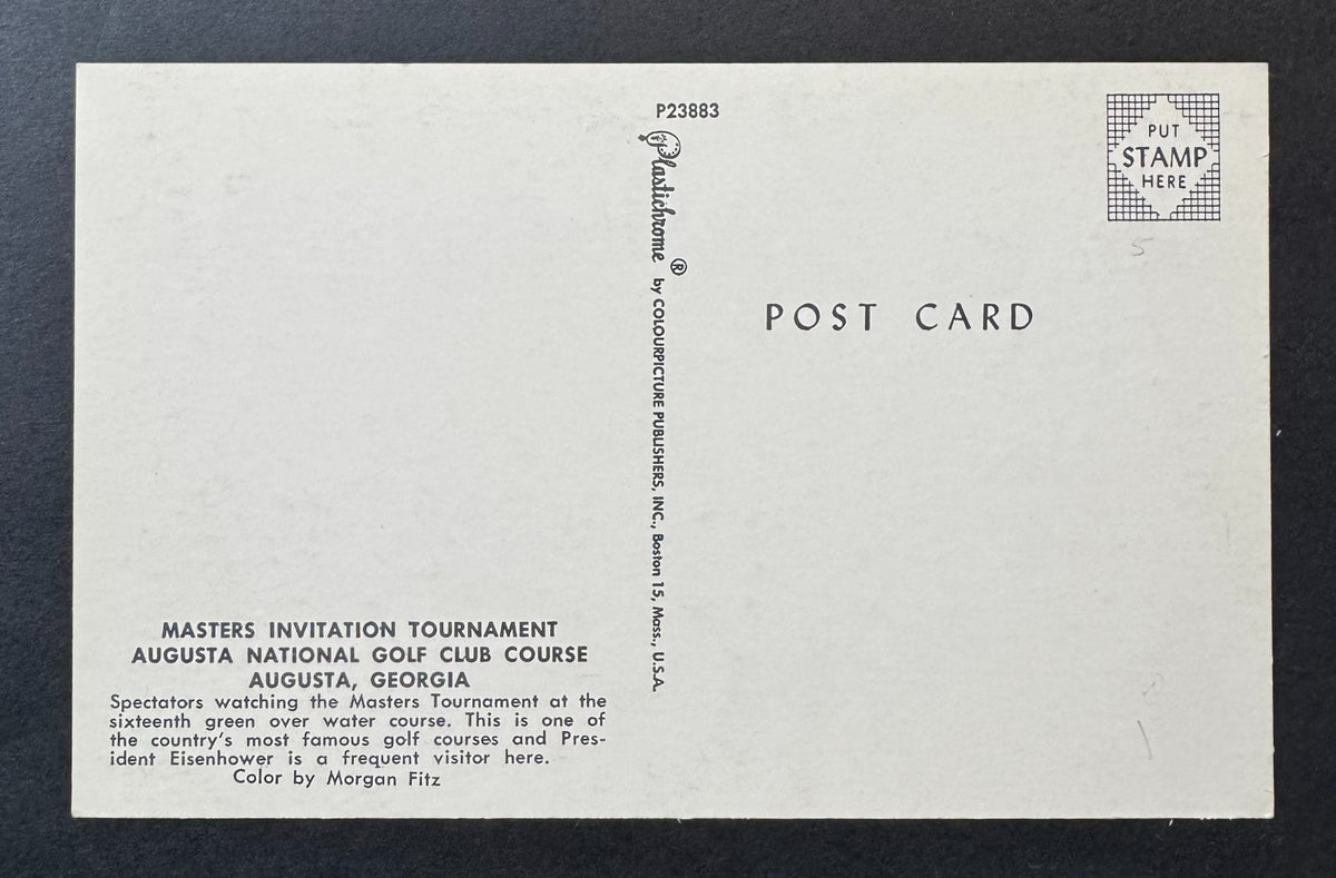 1950s Masters Tournament 16th Hole Augusta National Postcard Georgia G ...