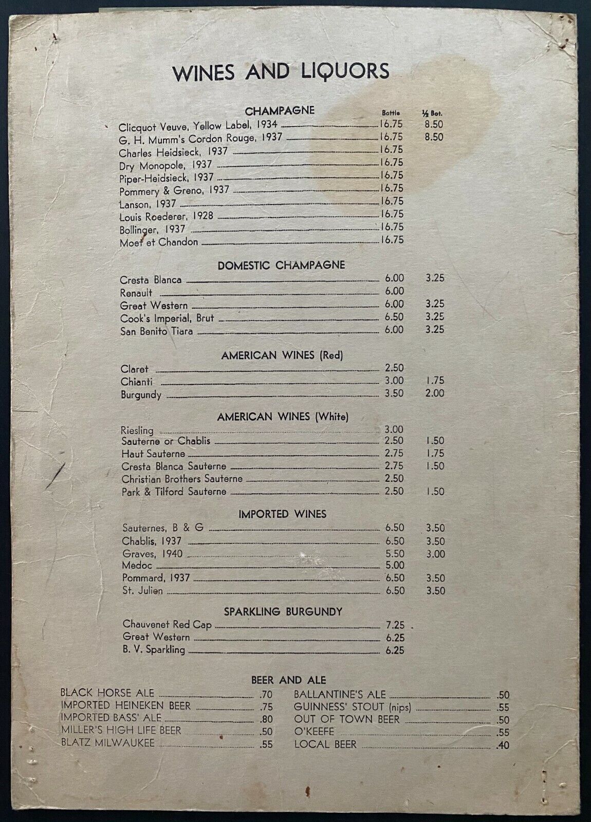 1940s Vintage Menu Leon & Eddie's Davis Jazz Burlesque Strip Club Menu ...