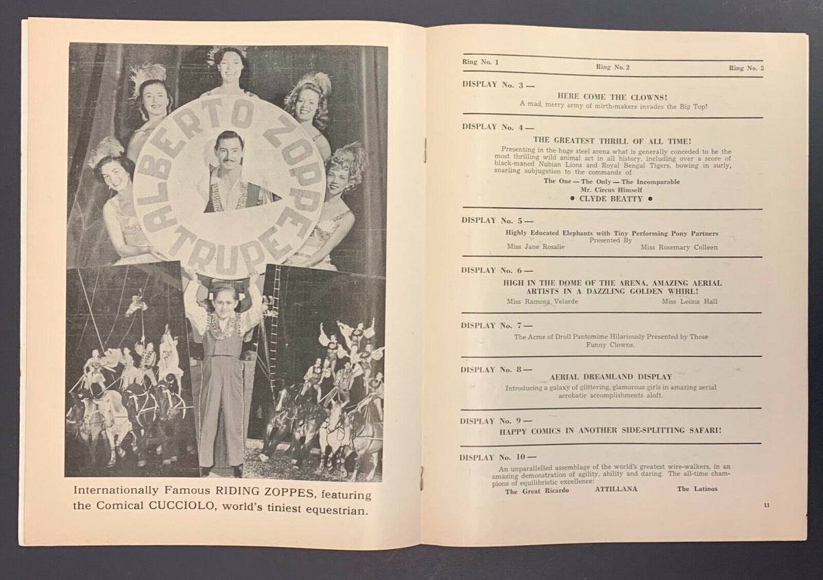 1957 Clyde Beatty Circus Program Vintage Animal Trainer Historical Cel ...