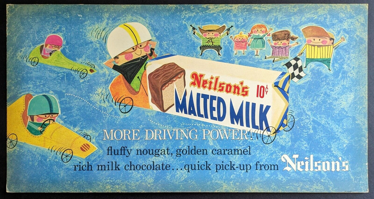 1965 Neilson Malted Milk Original TTC Subway/Streetcar Cardboard Sign ...