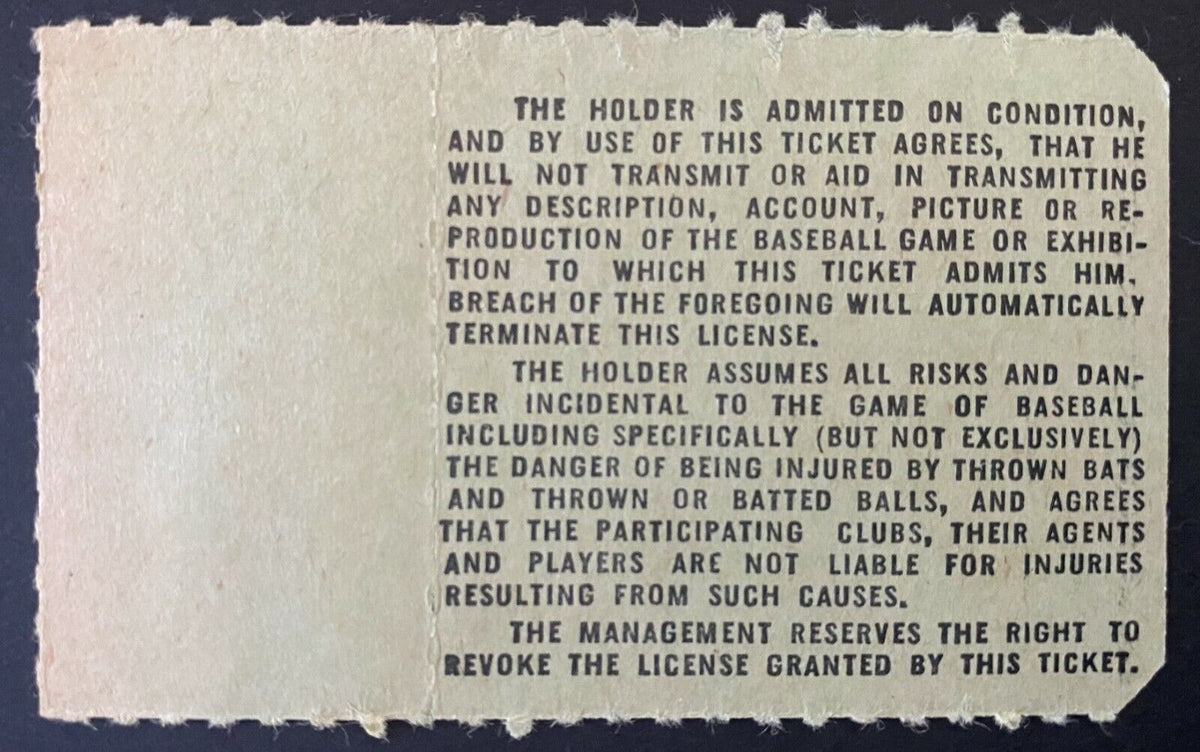 1950s Vintage MLB Baseball Boston Red Sox Fenway Park Rain Check Ticke ...