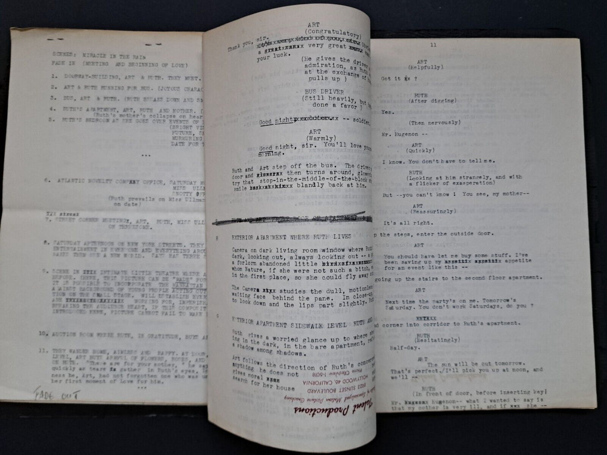 1956 Miracle In The Rain Original Vintage Movie Script With Producer N ...