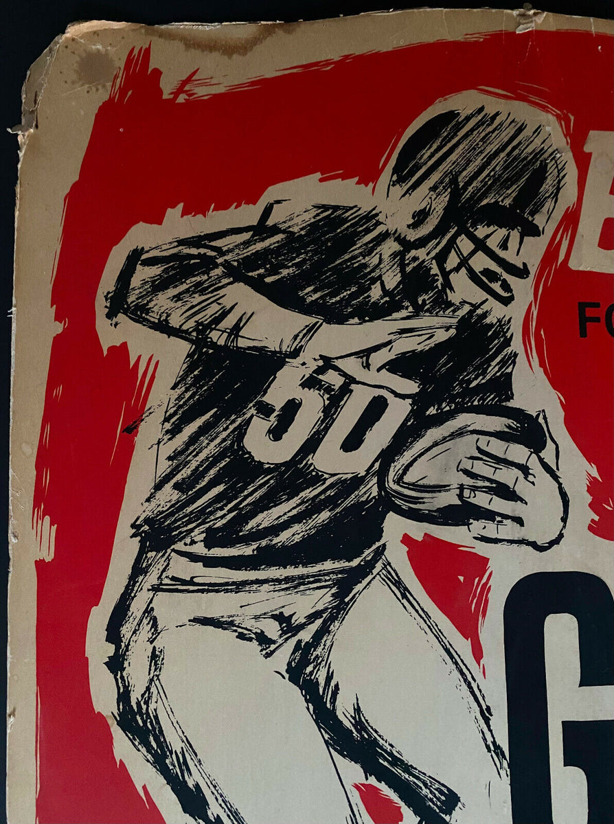 1964 Grey Cup Football Classic CFL Sign Advertising Poster Labatt's Br ...