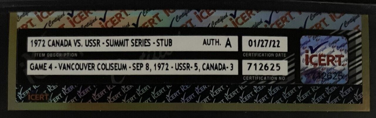 1972 Summit Series Canada vs USSR Hockey Ticket Game 4 Vancouver Colis ...