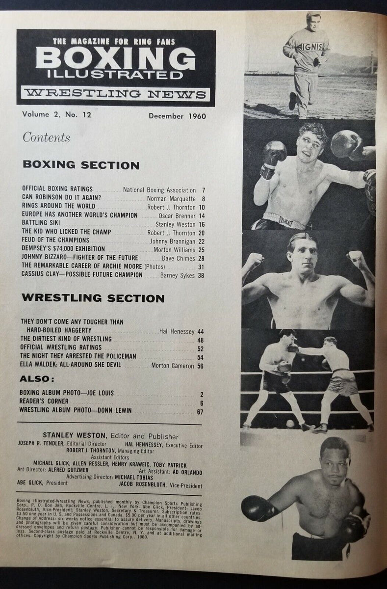 1960 Boxing Illustrated Magazine Archie Moore + Early Cassius Clay Fea ...