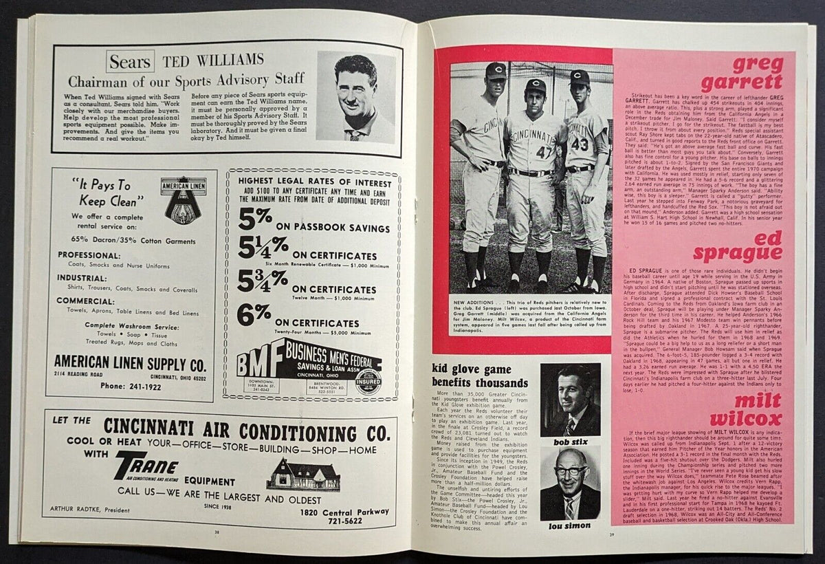 1971 Cincinnati Reds Complete Baseball Yearbook Centennial Edition MLB ...