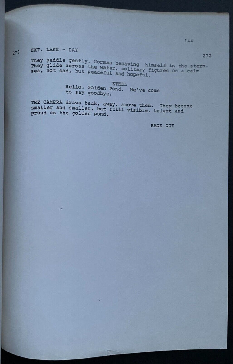 1980 On Golden Pond Original Movie Script Academy Award Winner Oscars ...