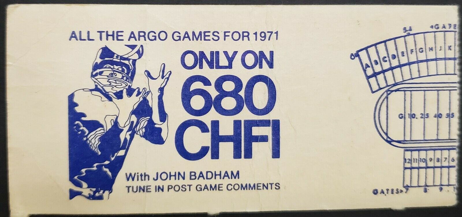 1971 C.N.E. Stadium Montreal Alouettes vs Toronto Argonauts CFL Footba ...