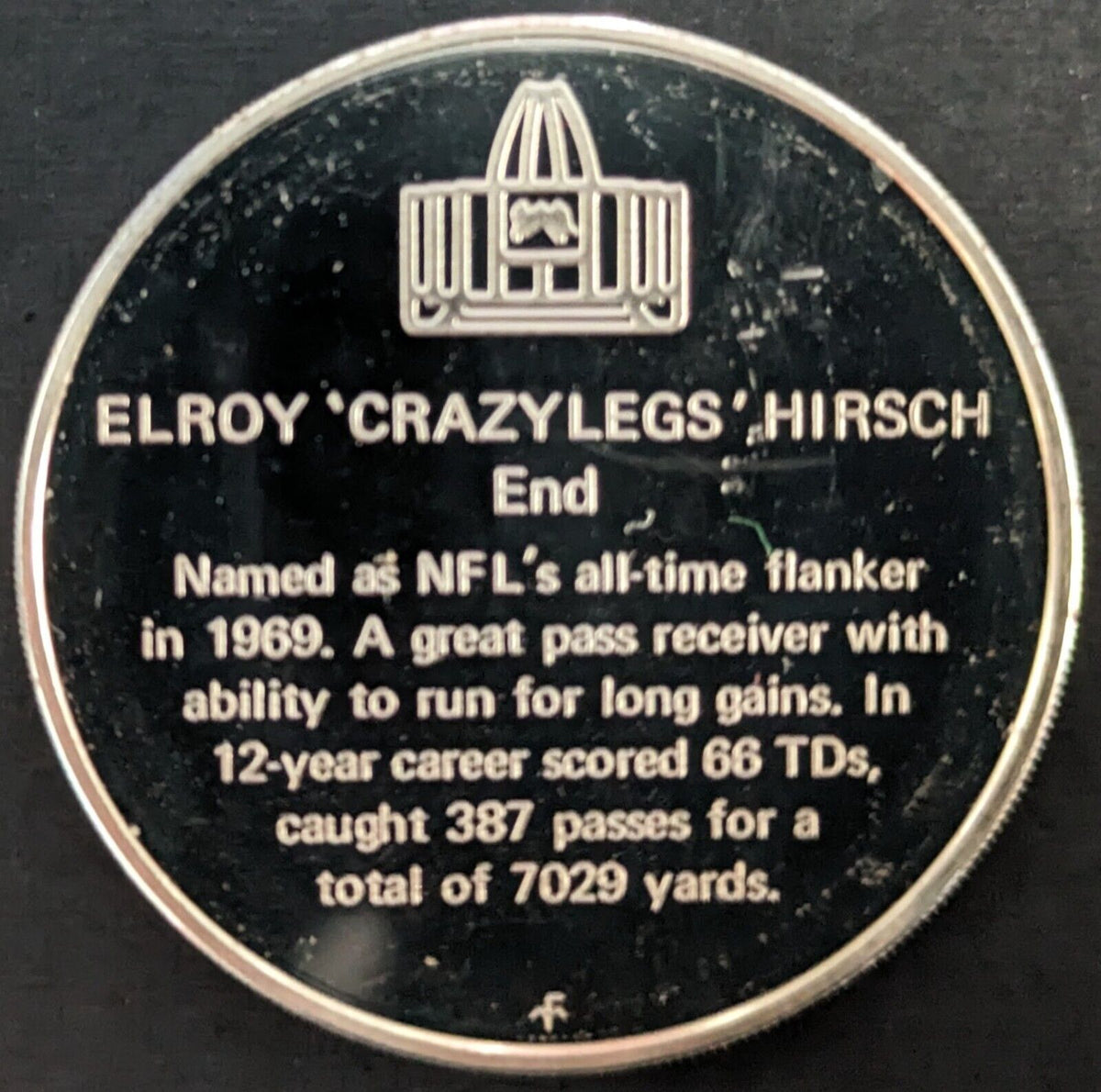 1972 Elroy Hirsch Pro Football Hall Of Fame Medal Franklin Mint 1 Troy ...