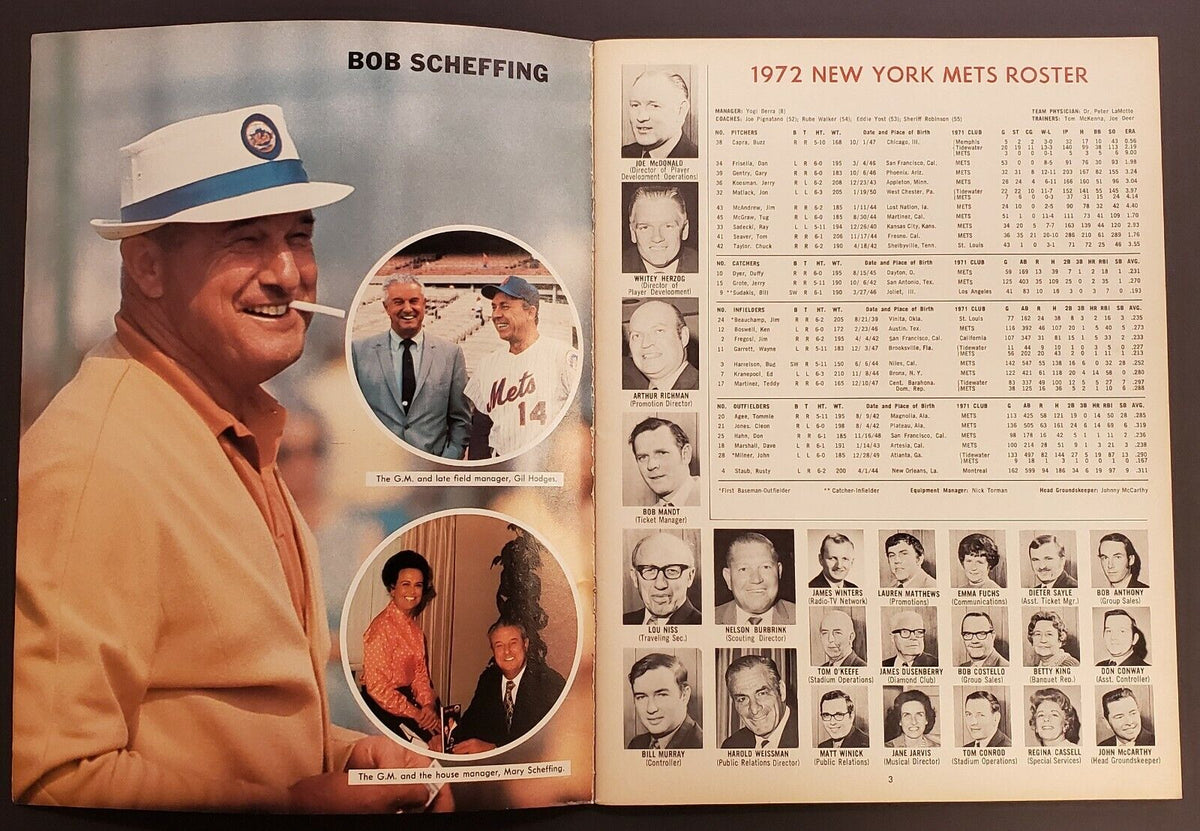 1972 New York Mets Official Yearbook MLB Baseball Vintage Ryan Shea St ...