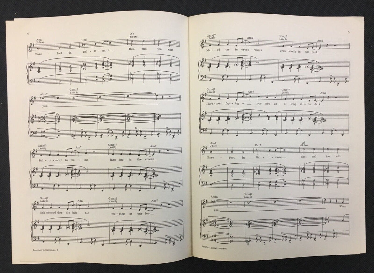 1968 Barefoot In Baltimore Sheet Music Mark Weitz Ed King Strawberry A ...
