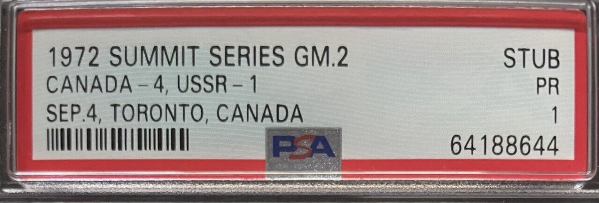 1972 Summit Series Game 2 Ticket Team Canada vs USSR Hockey Toronto PS ...