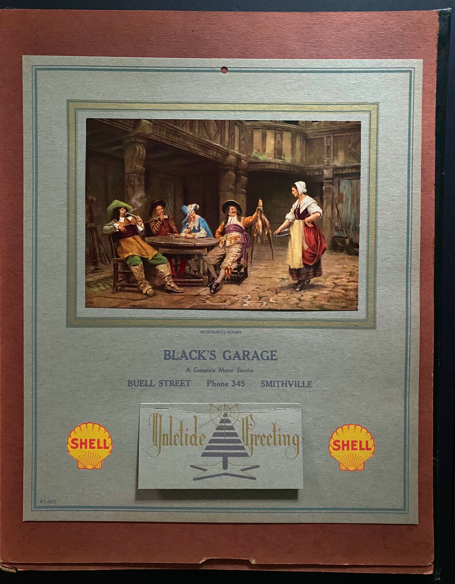 1940 Shell Canada Salesman Sample Calendar + Original Portfolio Old Oi ...