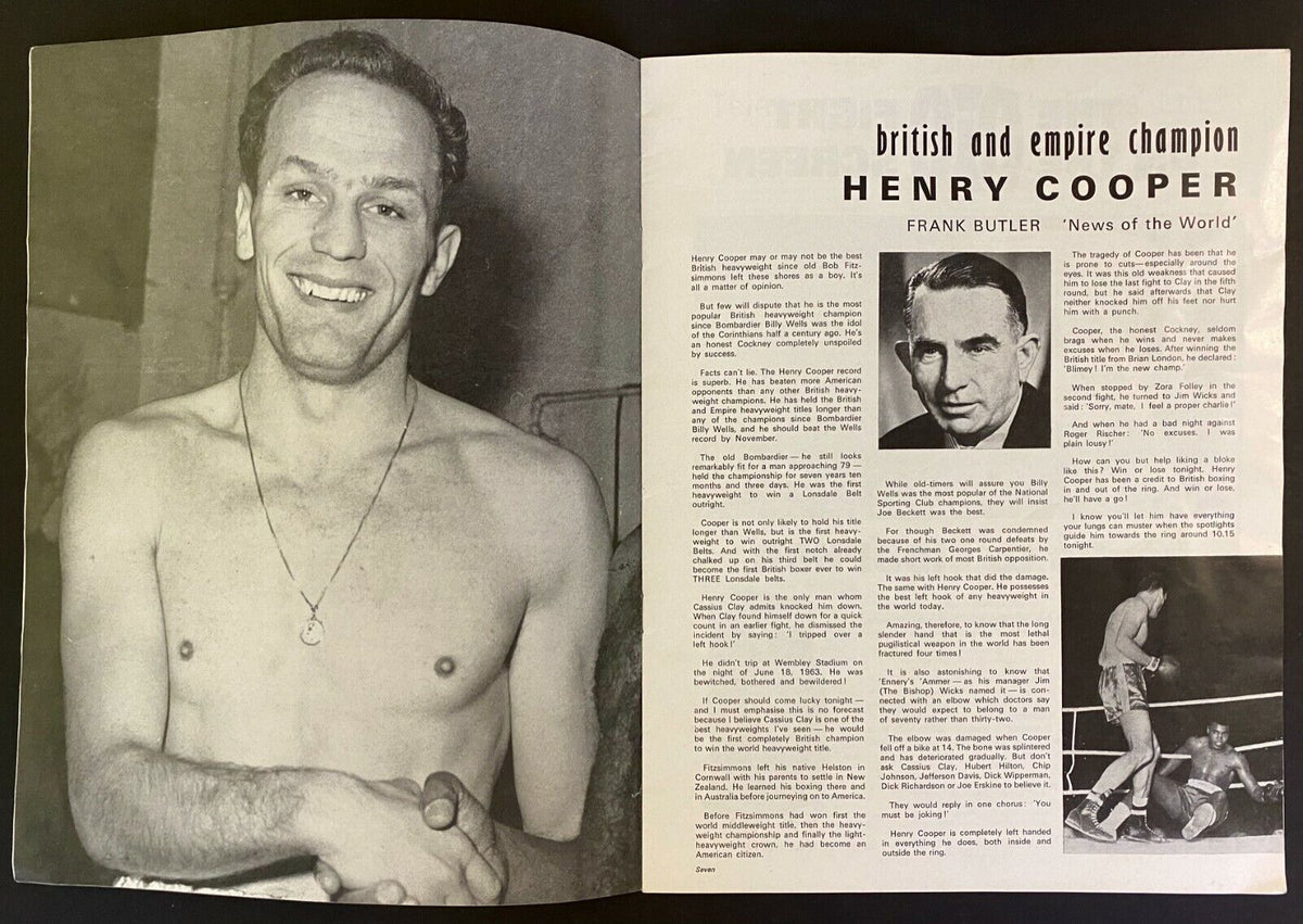 1966 Vtg Boxing Program Muhammad Ali Cassius Clay TKOs Henry Cooper in ...