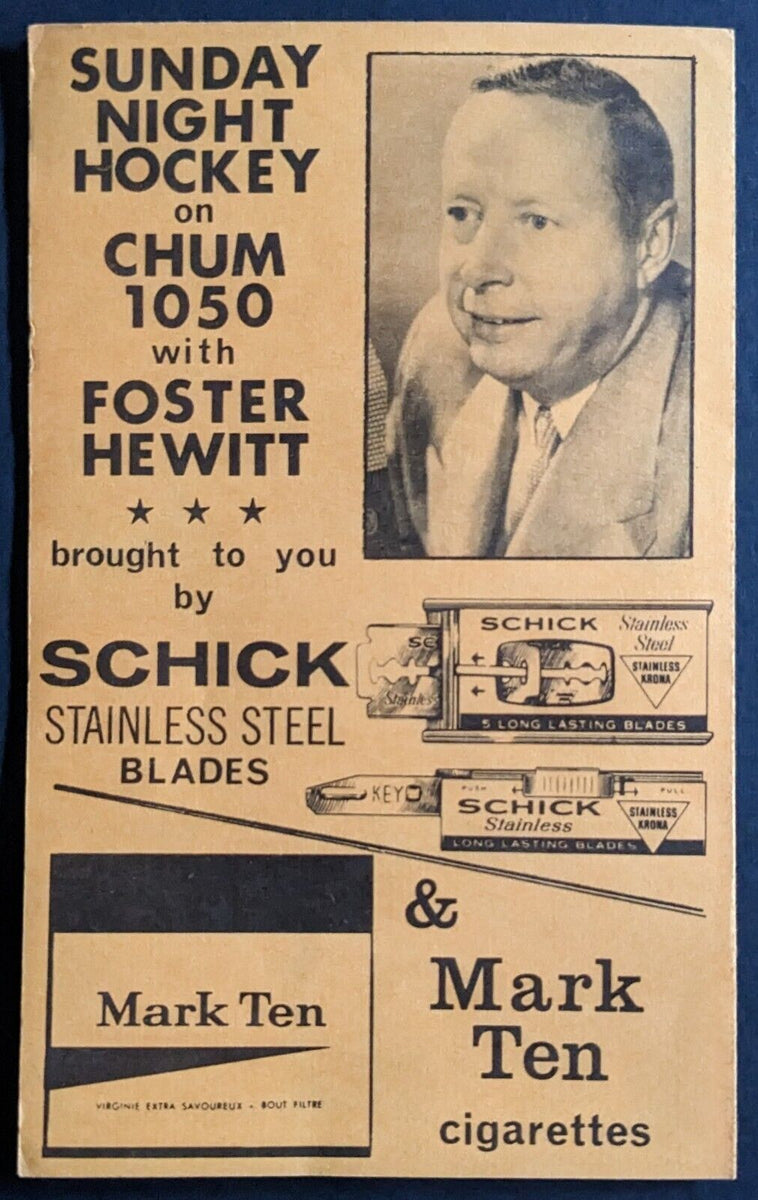 2 1964 CHUM Charts With Foster Hewitt NHL Hockey Broadcaster Toronto M ...