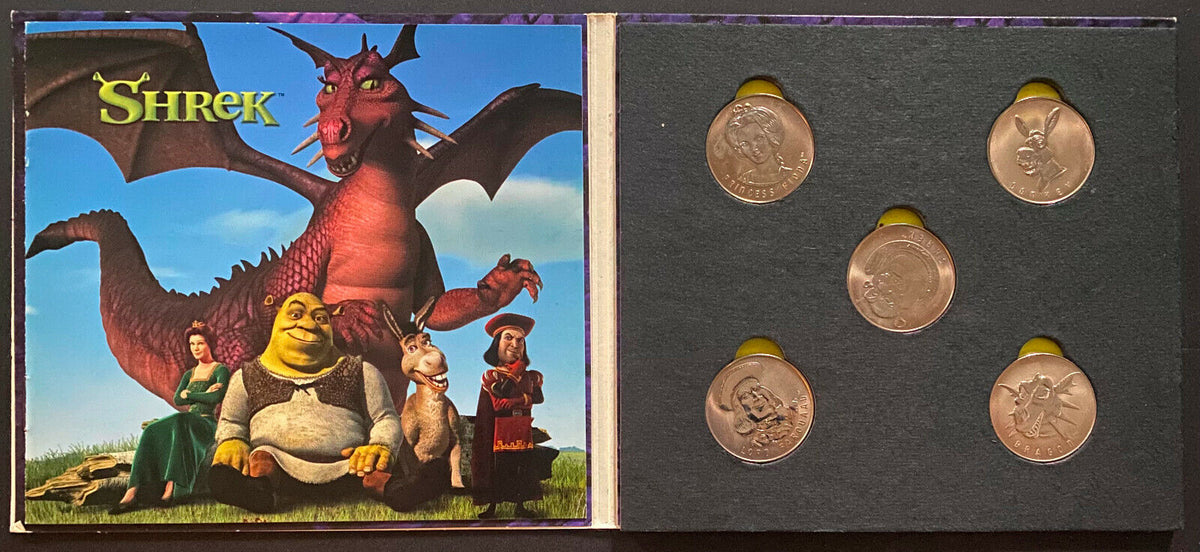 2001 Shrek 5 Coin + Sticker Set By Royal Canadian Mint Dreamworks Movi ...